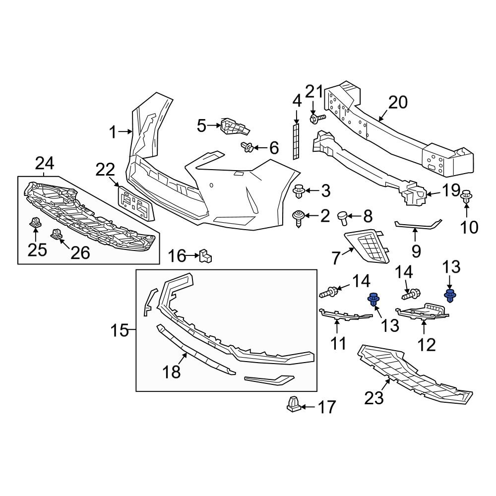 Lexus OE 9046707215 - Bumper Corner Cover Clip