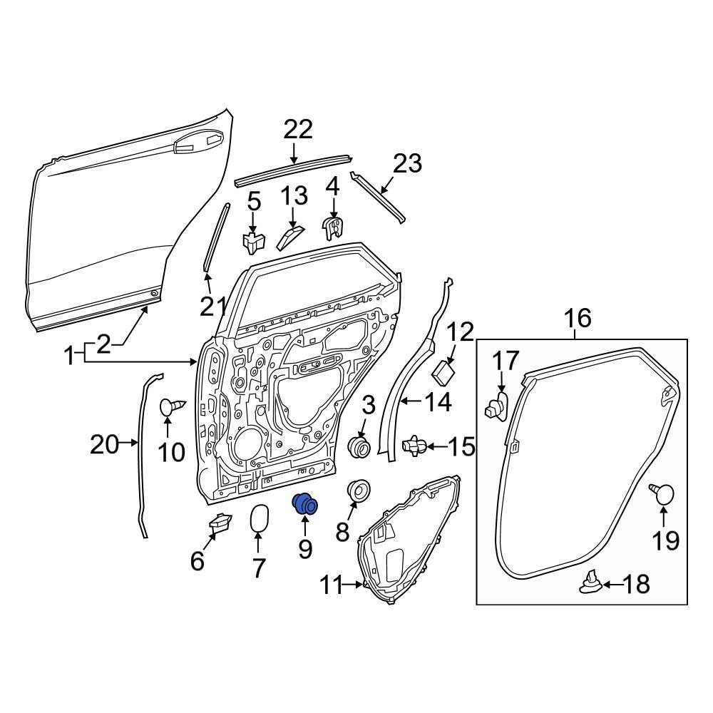 Lexus OE 9095001506 - Front Door Plug