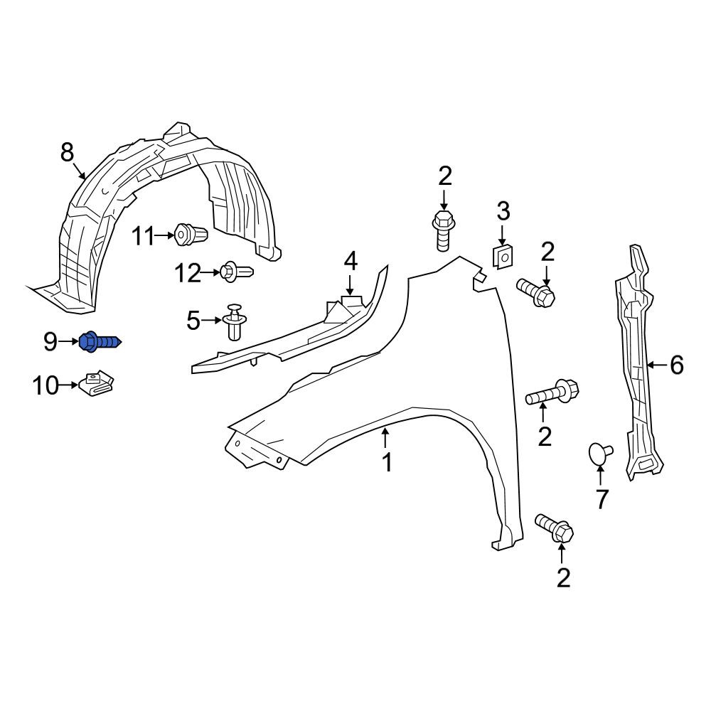 Lexus OE 9015960477 - Lower Bumper Cover Screw