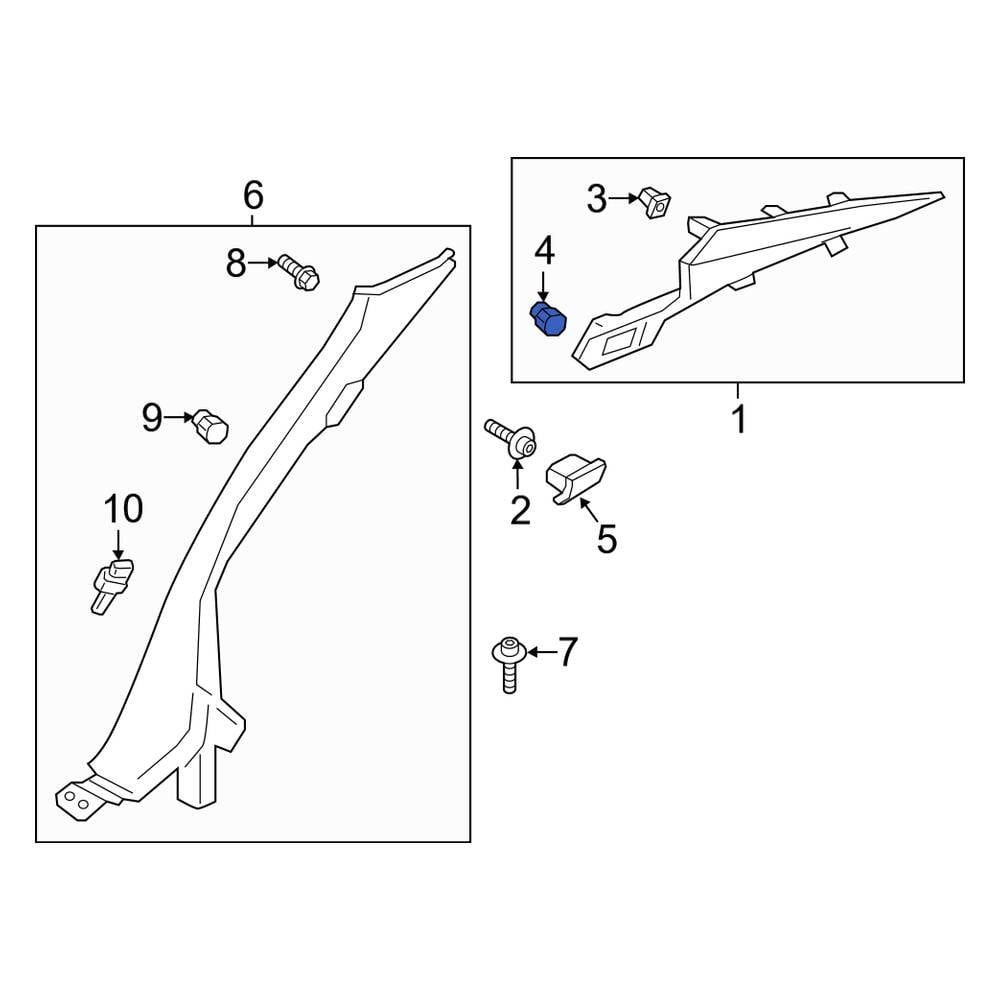 Lincoln OE W710338S424 - Lower Quarter Panel Trim Panel Clip