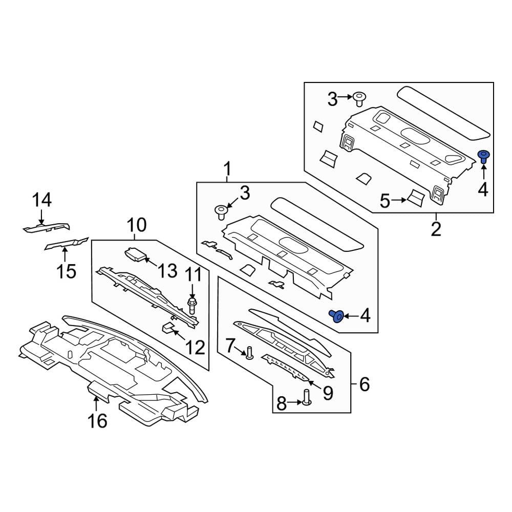 Lincoln OE W710338S451 - Body B-Pillar Trim Panel Clip