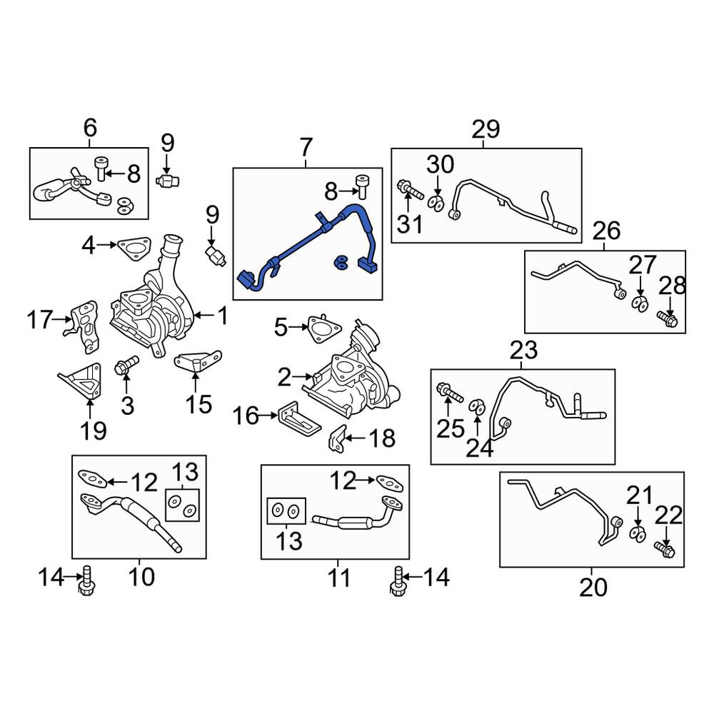 Lincoln OE GB5Z9T516A - Left Turbocharger Oil Line