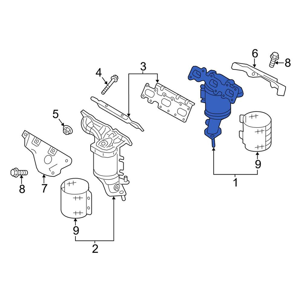 Lincoln OE FB5Z5G232B - Right Catalytic Converter with Integrated ...