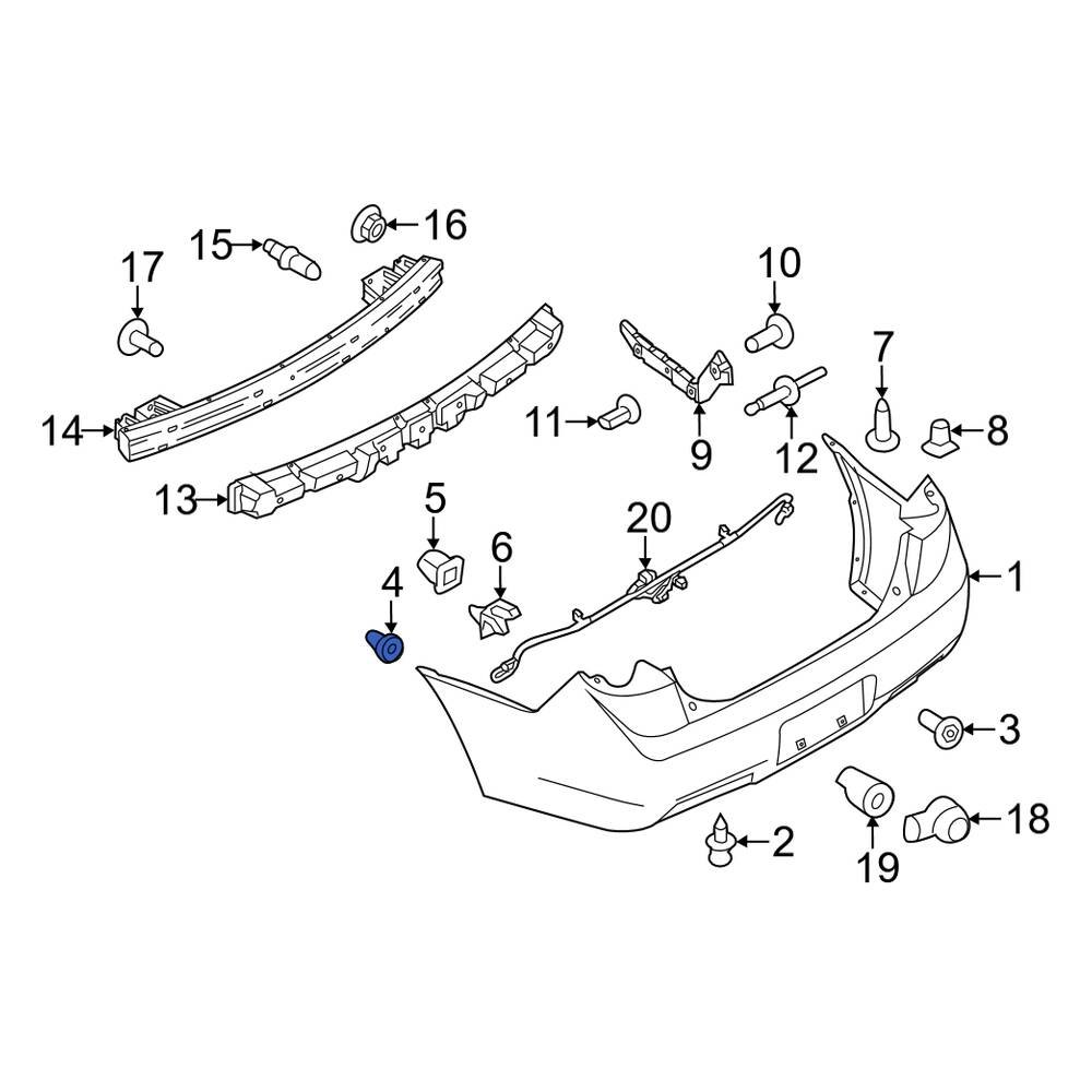 Lincoln OE W708319S300 - Front Bumper Cover Reinforcement Nut