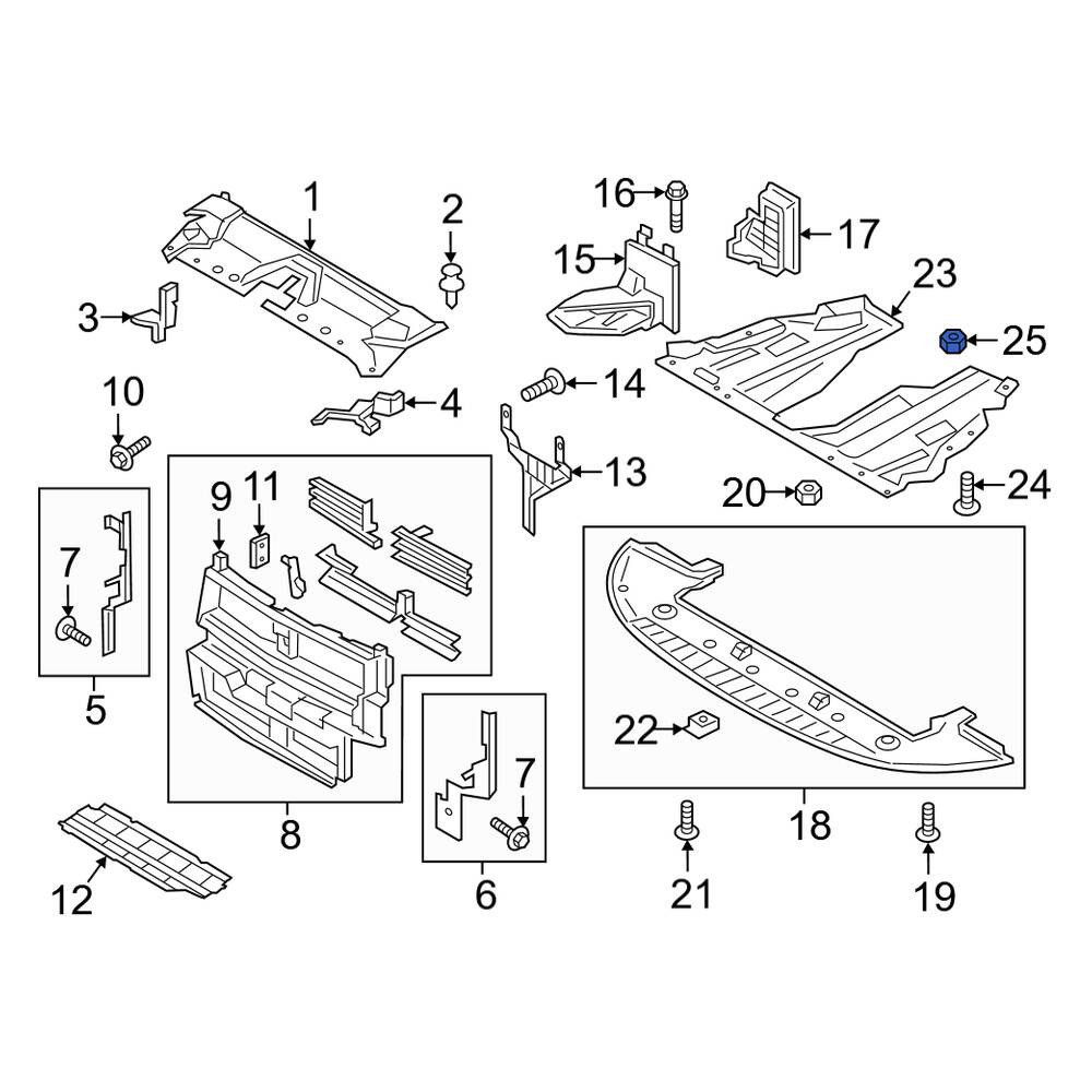 Lincoln OE W709729S442 - Floor Pan Splash Shield Nut