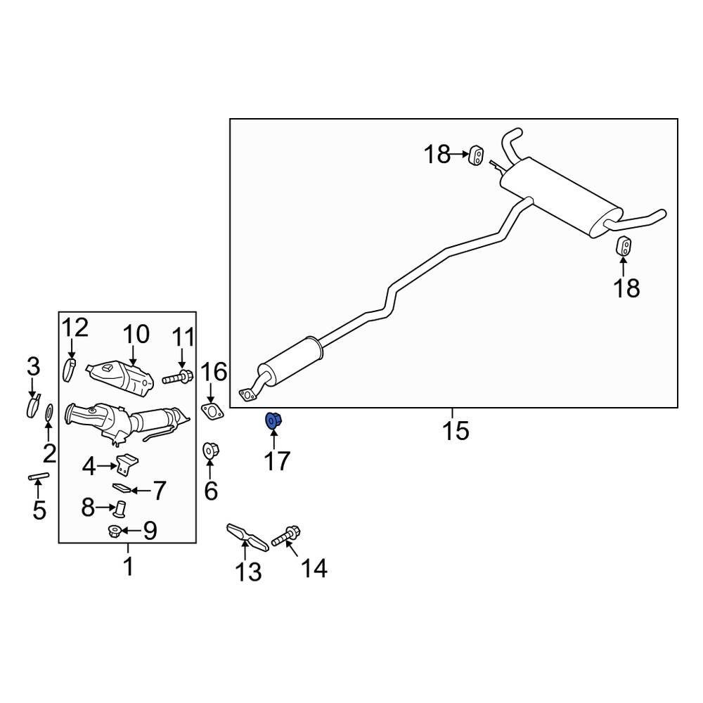 Lincoln OE W520103S442 - Catalytic Converter Bolt