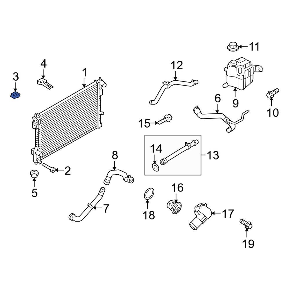 Lincoln OE 7T4Z8125A - Upper Radiator Insulator