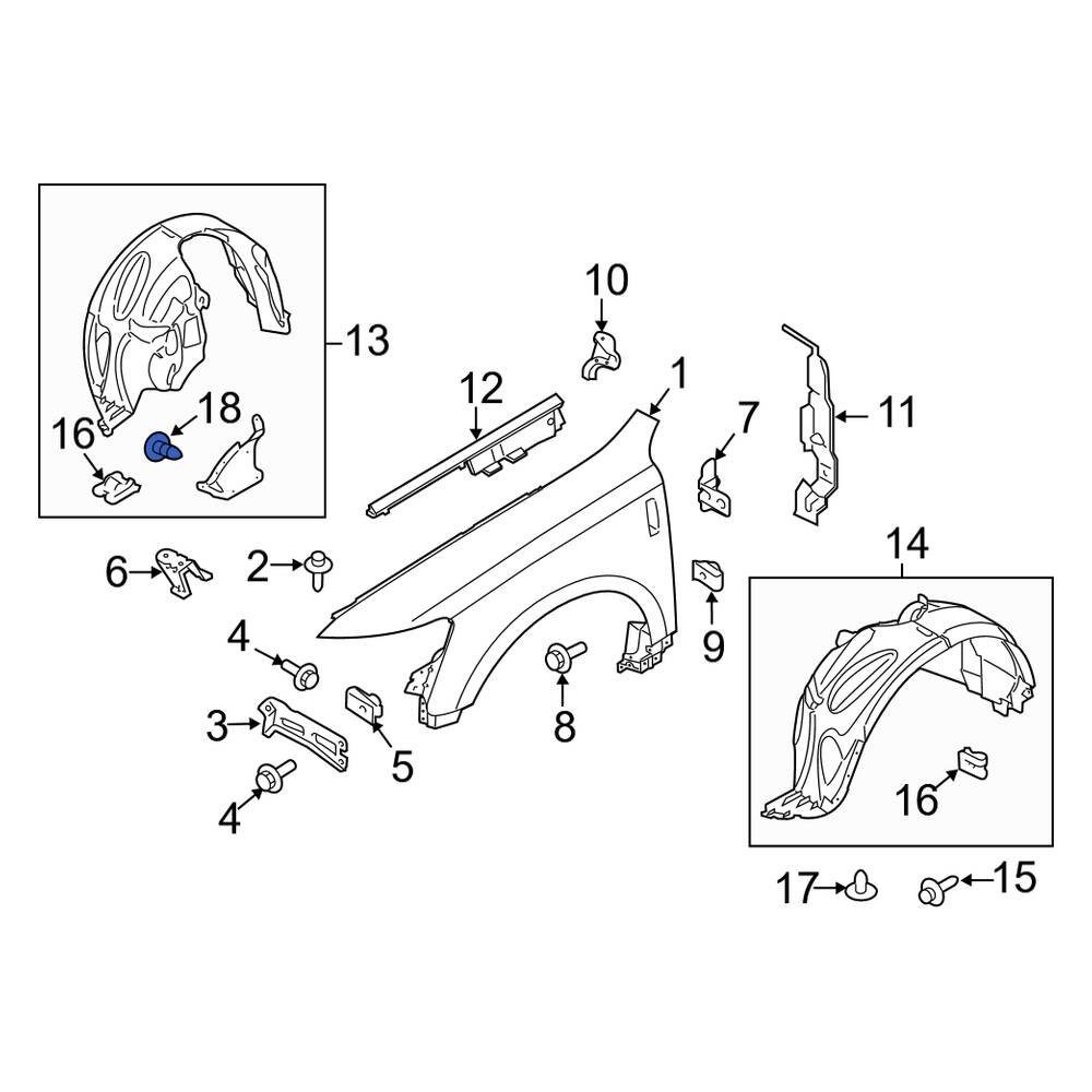 Lincoln OE W705589S - Radiator Support Air Deflector Clip