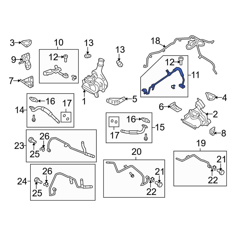 Lincoln OE GB5Z9T516A - Left Turbocharger Oil Line