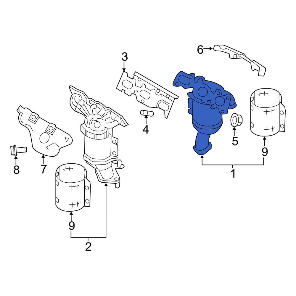 Lincoln OE FB5Z5G232B - Right Catalytic Converter with Integrated ...
