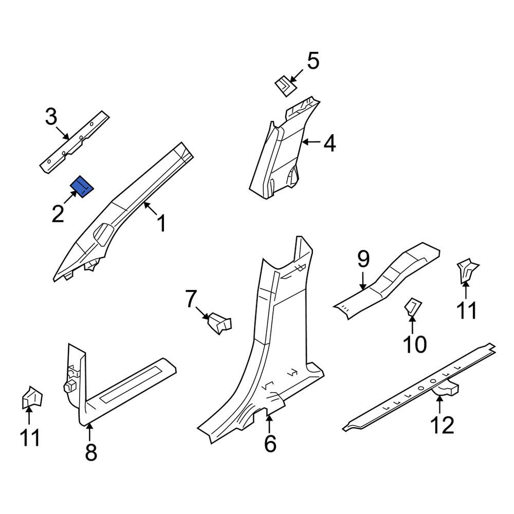 Lincoln OE W710338S403 - Left Body D-Pillar Trim Panel Clip