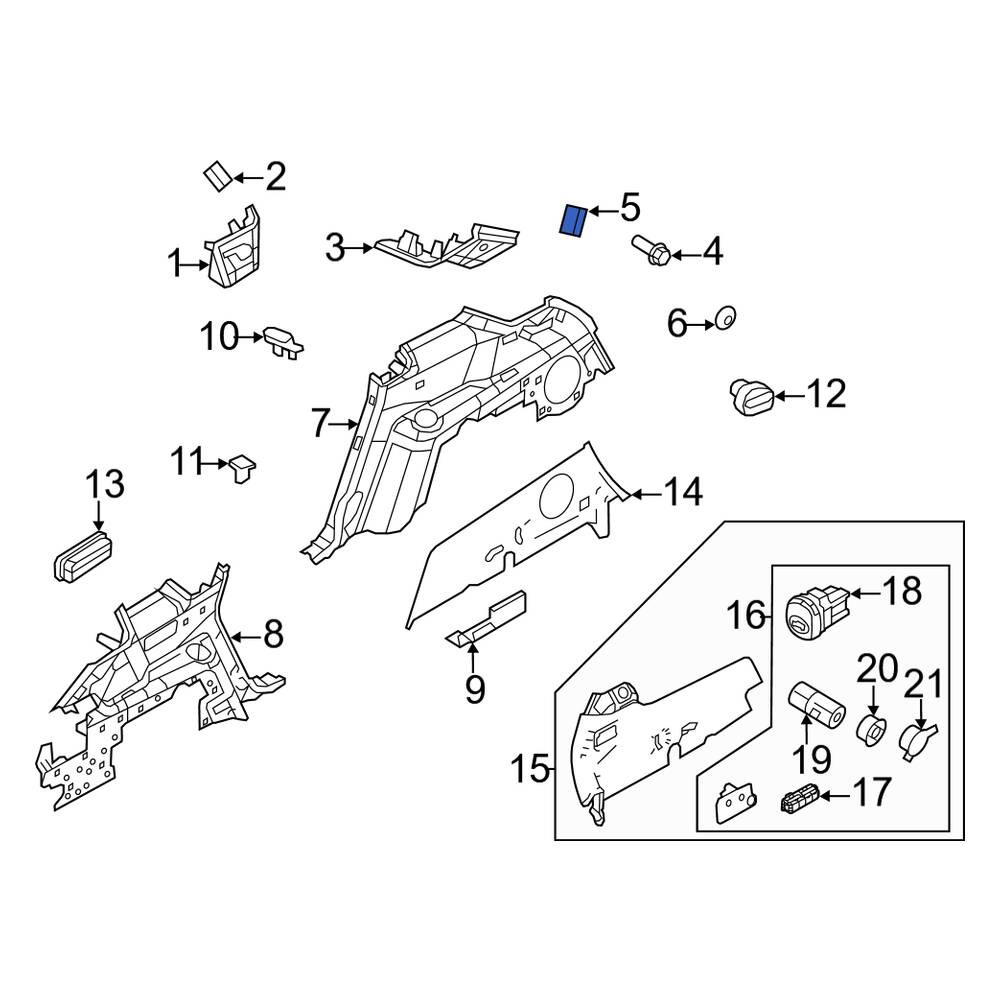 Lincoln OE W710338S403 - Left Body D-Pillar Trim Panel Clip