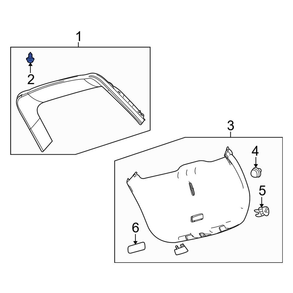 Lincoln OE W714372S300 - Upper Liftgate Trim Panel Clip