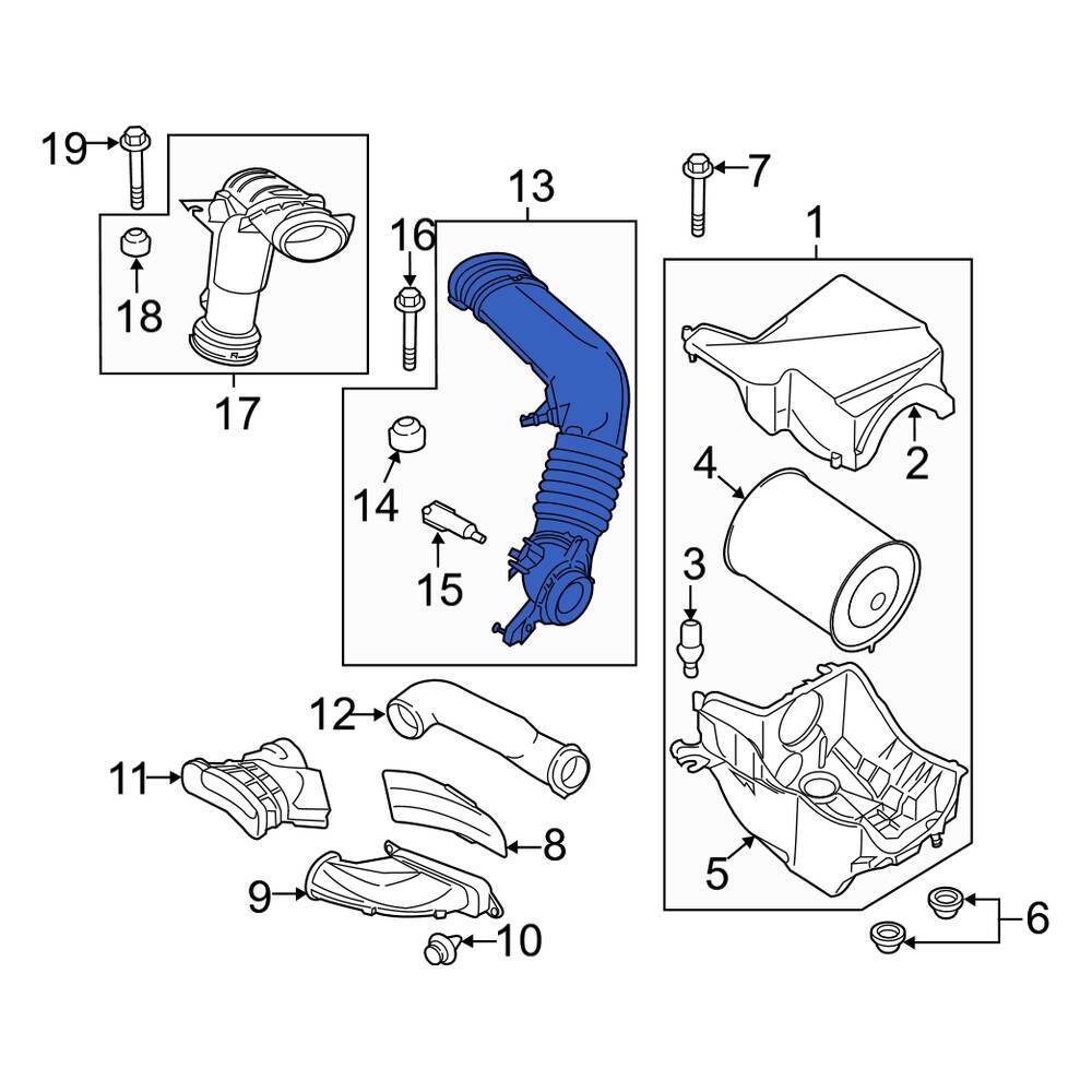 Lincoln OE CV6Z9B659J - Engine Air Intake Hose
