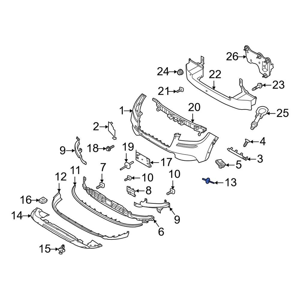 Lincoln OE W704342S300 - Bumper Cover Rivet