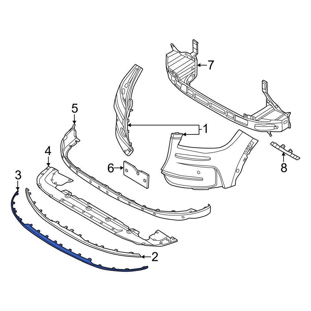 Lincoln OE PJ7Z17232AA - Front Bumper Trim