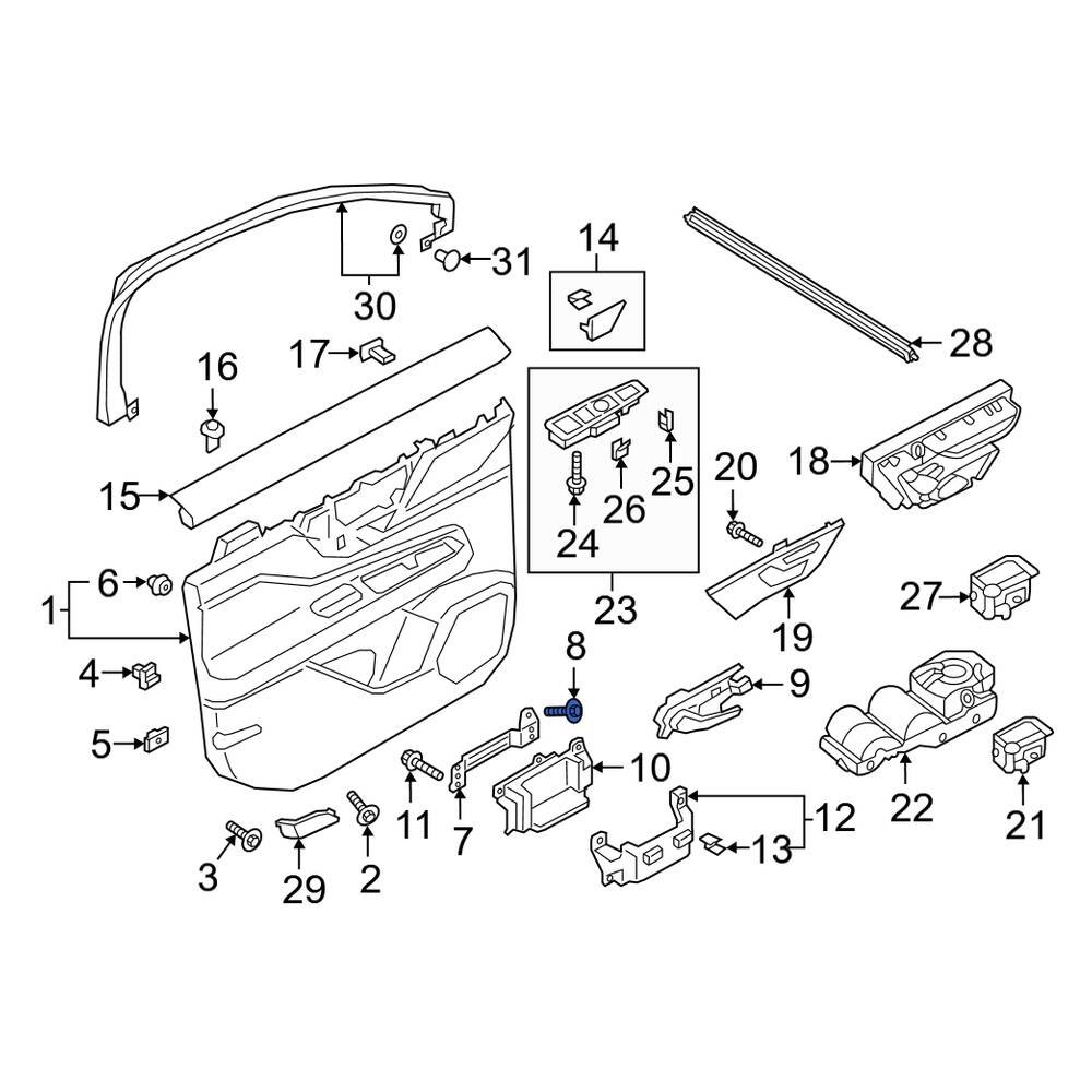 Lincoln OE W712108S439 - Door Interior Trim Panel Bolt