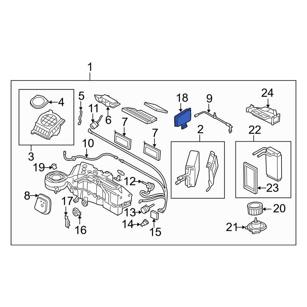 Lincoln OE F65Z19A566AA - A/C Evaporator Core Vacuum Reservoir
