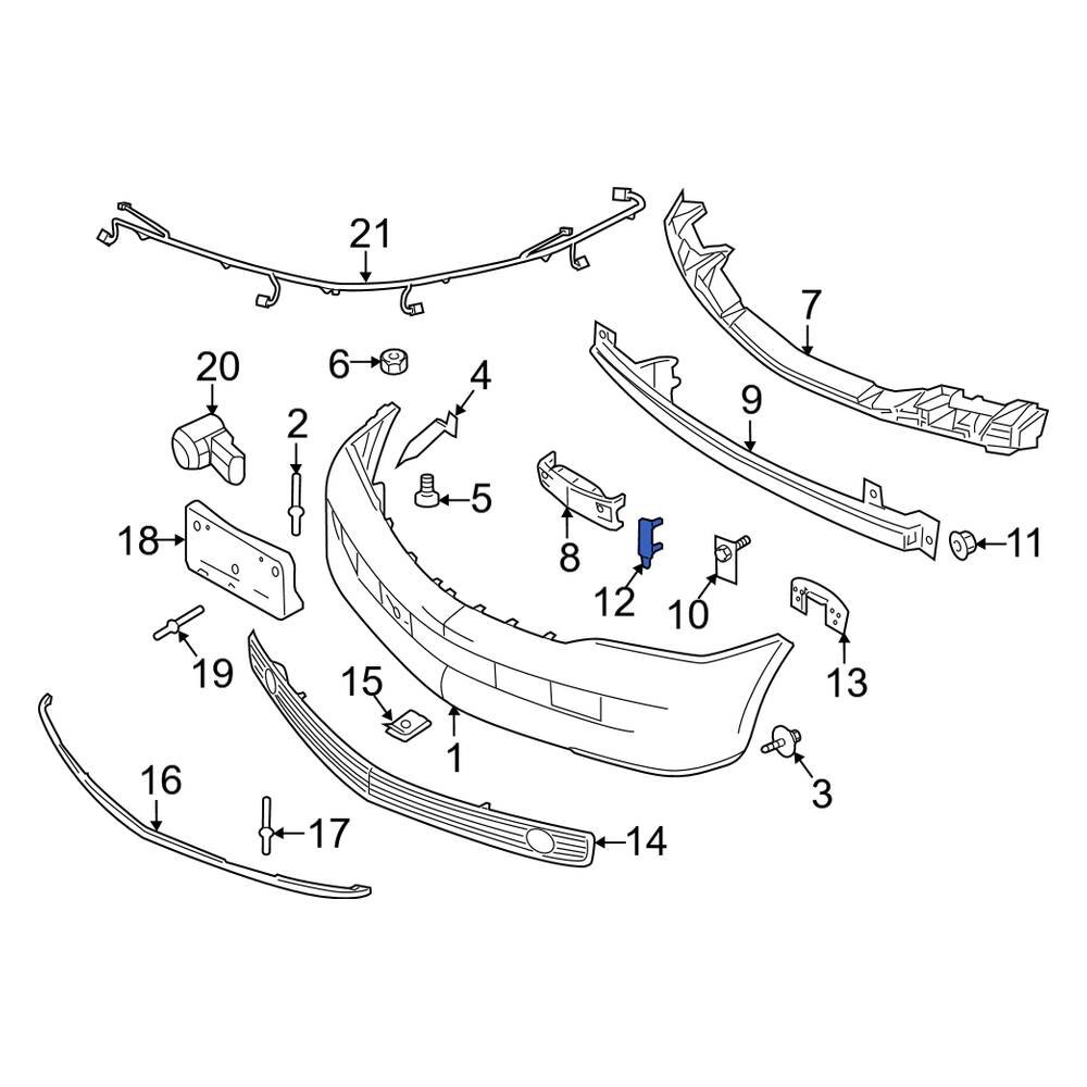 Lincoln OE F65Z17C886AA - Front Bumper Impact Bar Bracket