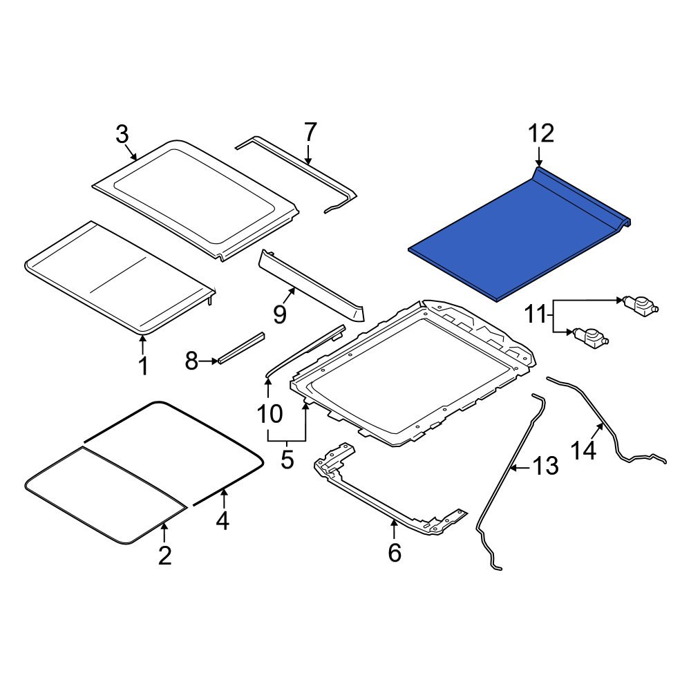 Lincoln OE FL3Z16519A02AC - Sunroof Cover