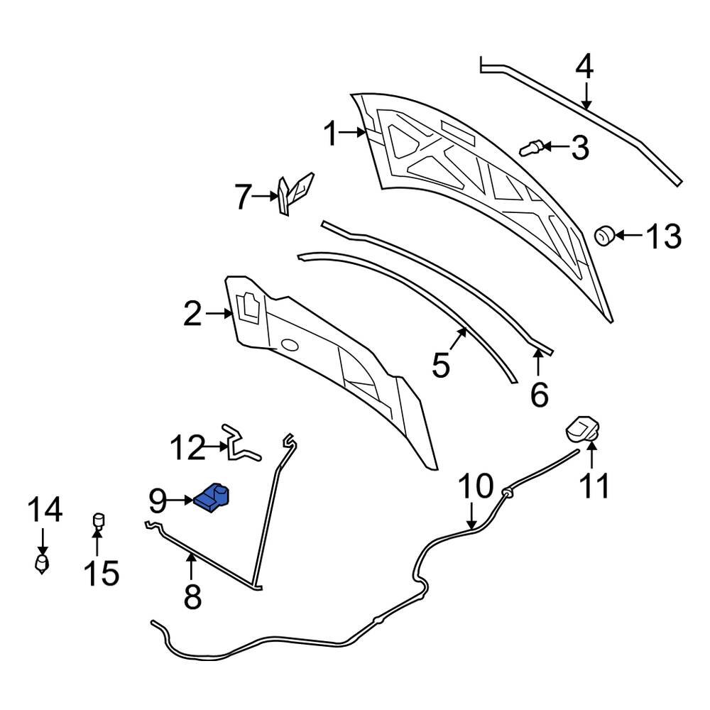 Lincoln OE 6E5Z16700AA - Front Hood Latch