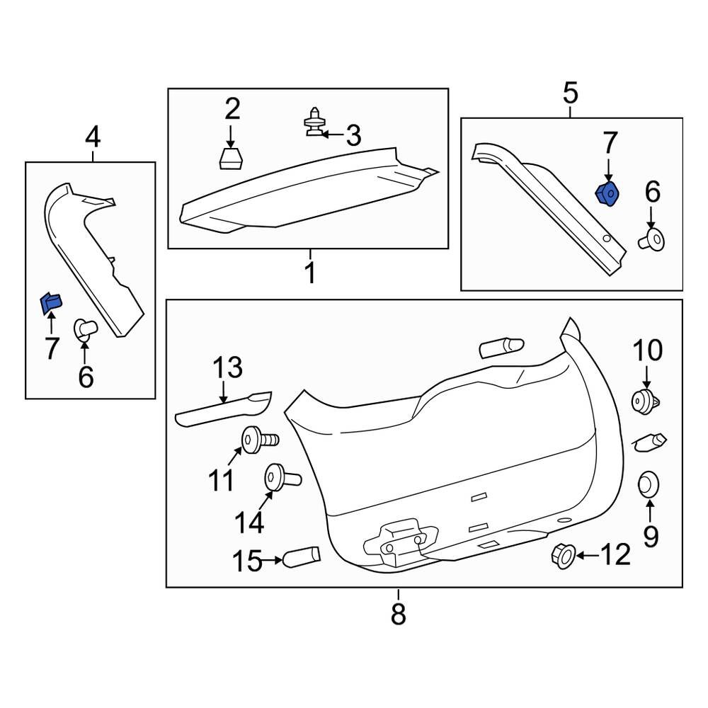 Lincoln OE W710338S424 - Lower Quarter Panel Trim Panel Clip