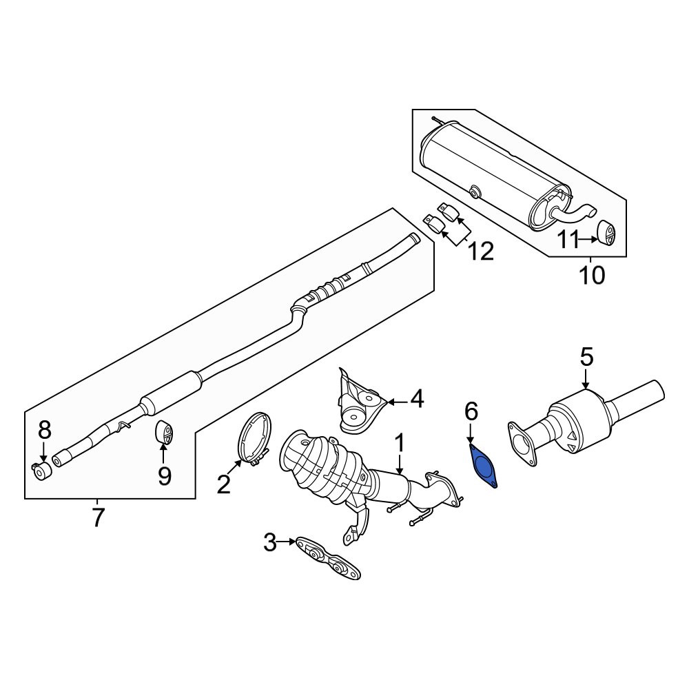 Lincoln OE CV6Z9450E - Center Catalytic Converter Gasket