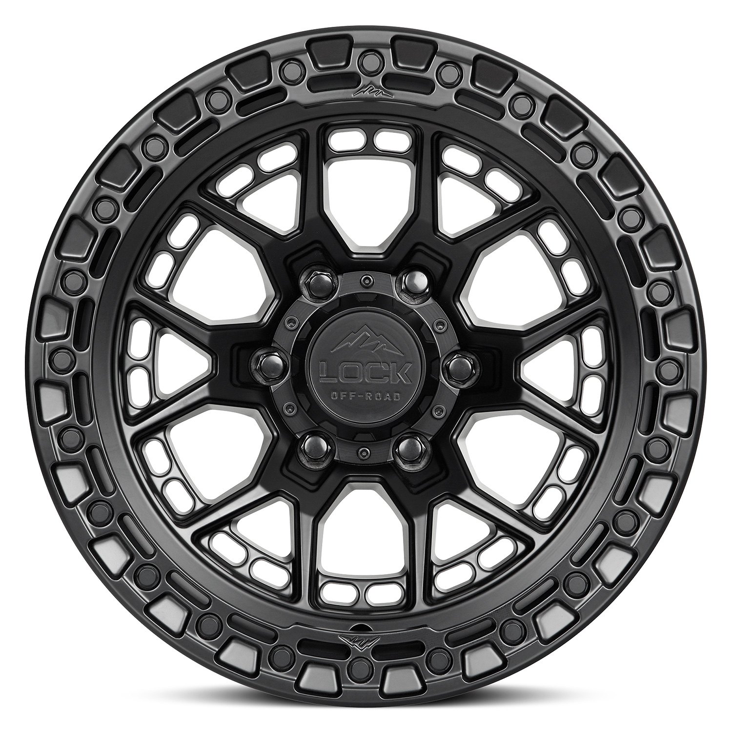 LOCK OFF-ROAD® COMMANDO Wheels - Matte Black with Gloss Black Ring Rims