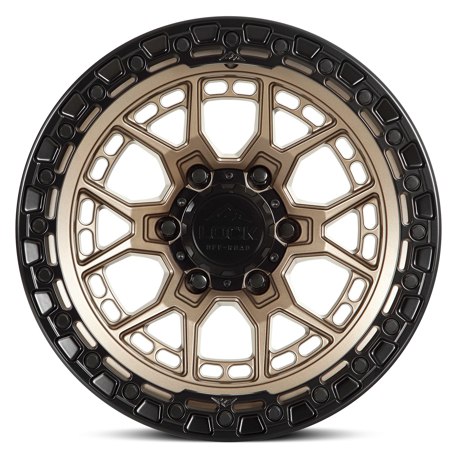 LOCK OFF-ROAD® COMMANDO Wheels - Matte Bronze with Black Ring Rims ...