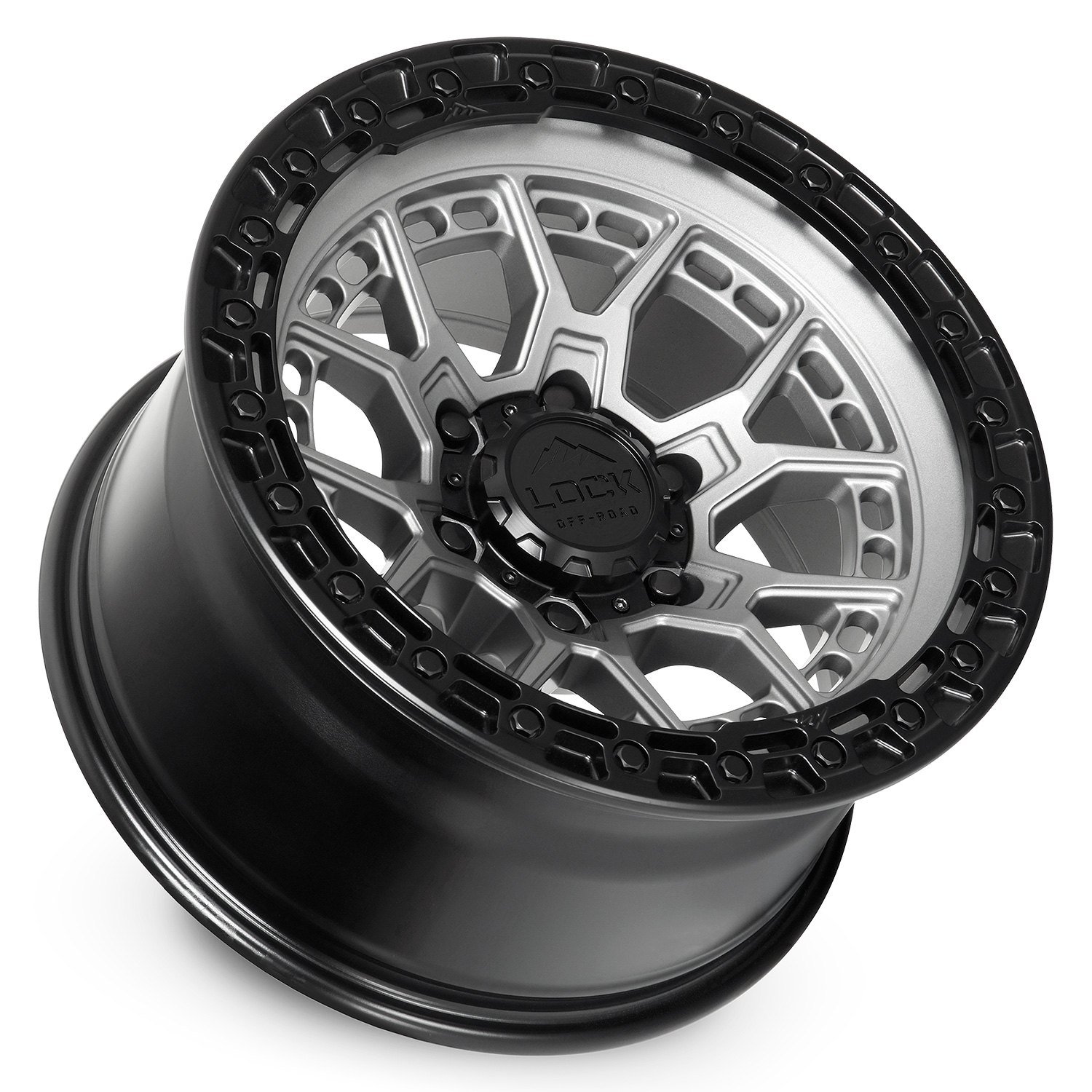 LOCK OFF-ROAD® COMMANDO Wheels - Matte Gray with Black Ring Rims ...