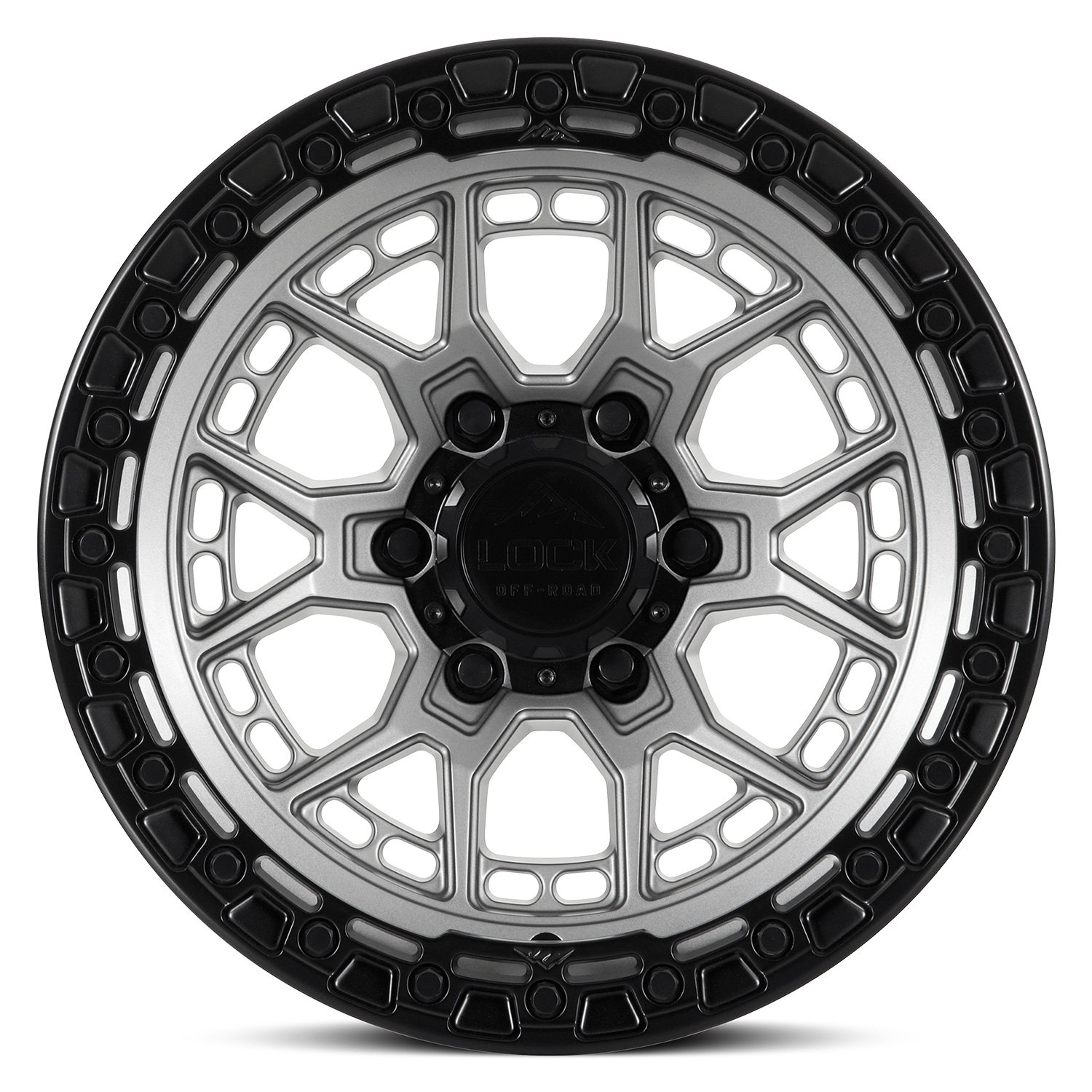 LOCK OFF-ROAD® COMMANDO Wheels - Matte Gray with Black Ring Rims ...