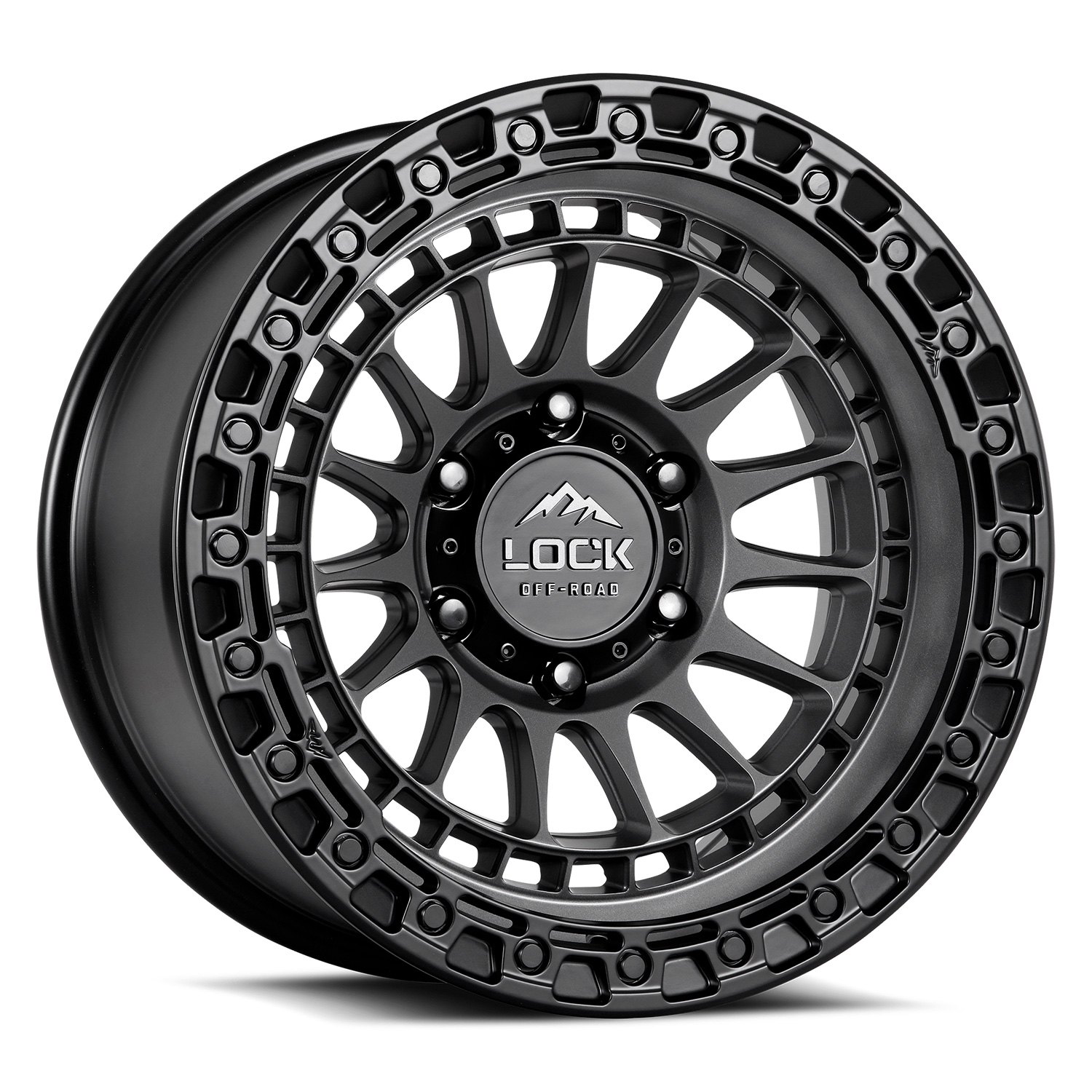 LOCK OFF-ROAD® MOJAVE Wheels - Matte Gray with Black Ring Rims - MOJAVE ...