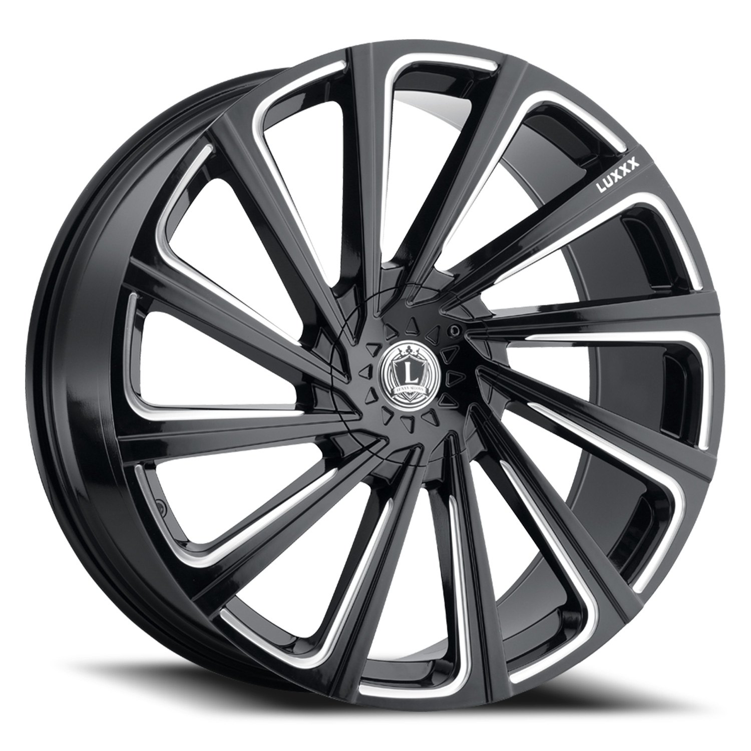 LUXXX ALLOYS® LUX 22V Wheels - Gloss Black with Milled Accents Rims ...