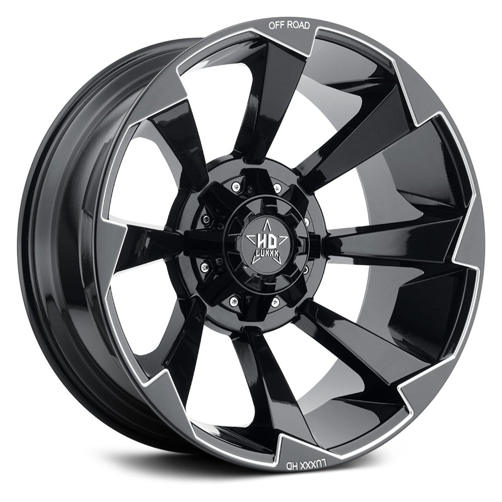 LUXXX HD® LHD-16 Wheels - Gloss Black with Milled Accents Rims ...