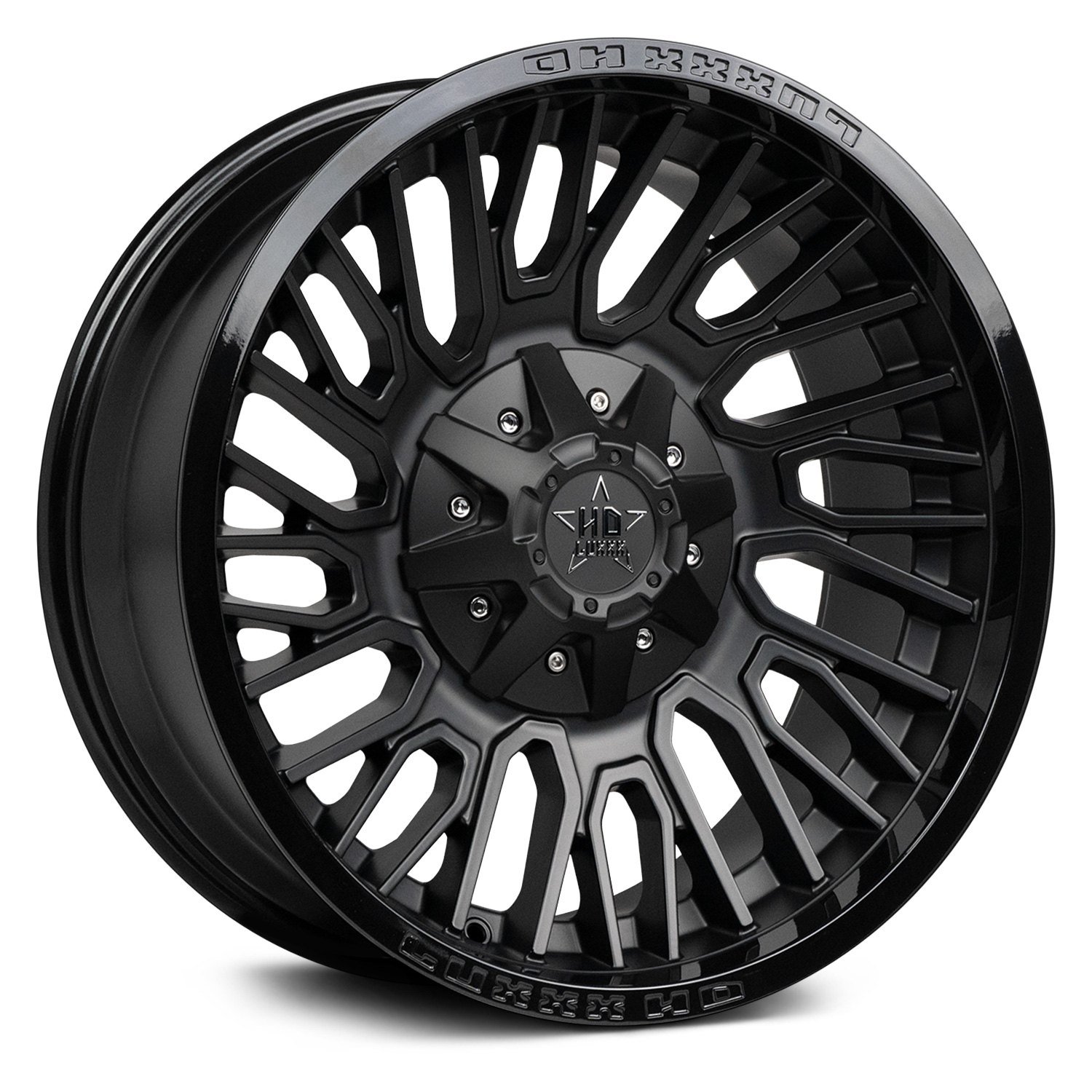 LUXXX HD® LHD-28 Wheels - Satin Black with Gloss Black Lip Rims ...