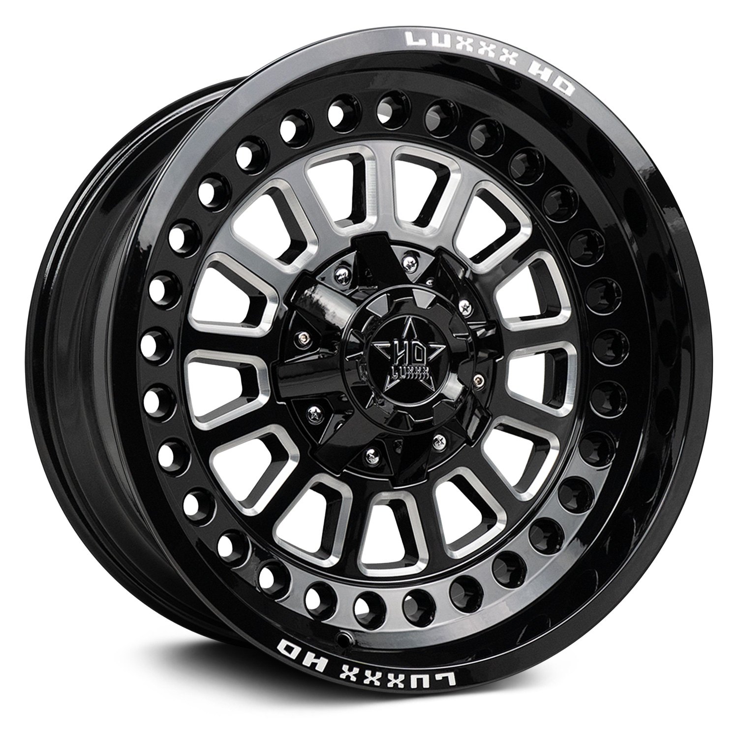 LUXXX HD® LHD-33 Wheels - Gloss Black with Milled Accents Rims