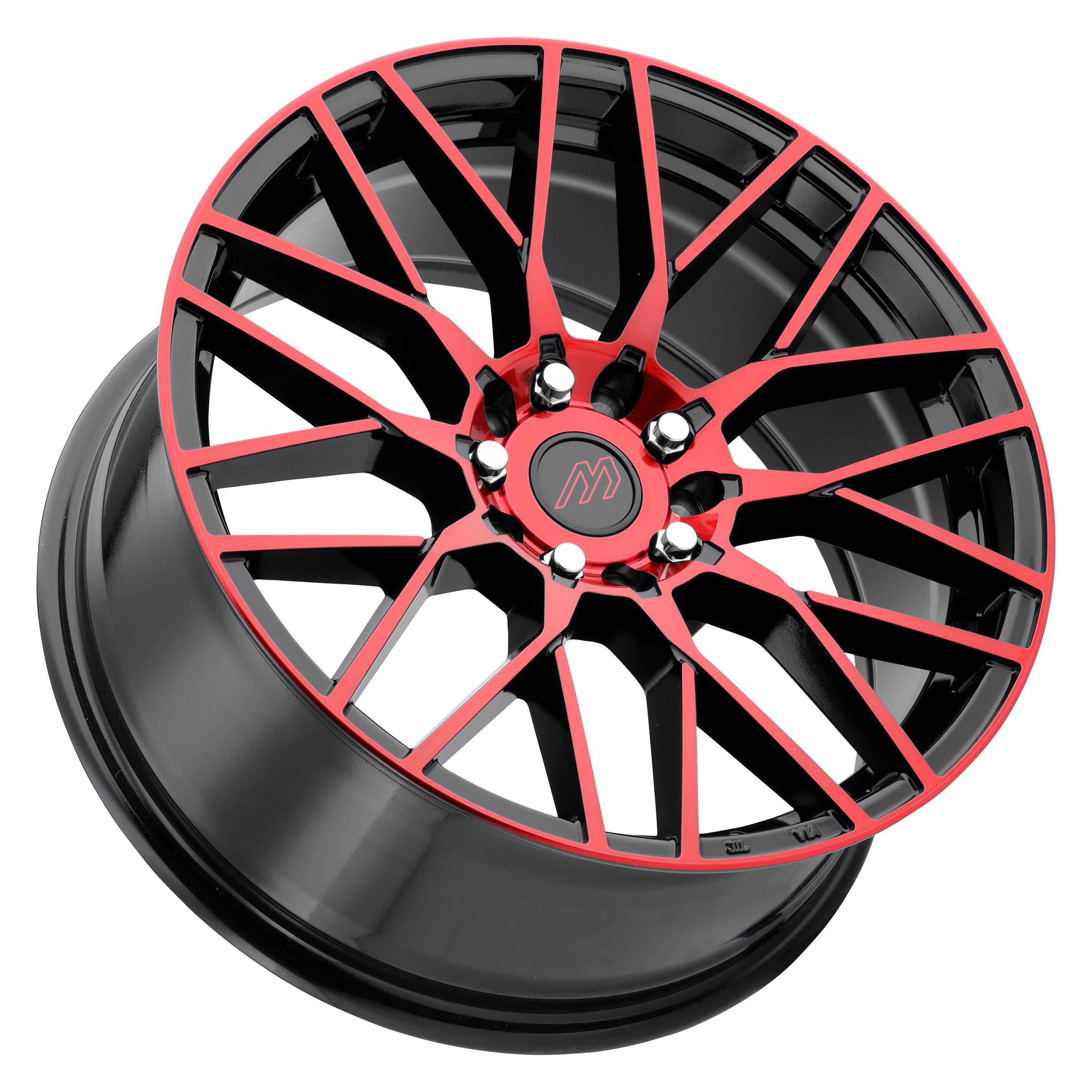 MACH PERFORMANCE® MP41 Wheels - Gloss Black with Red Machined Face Rims