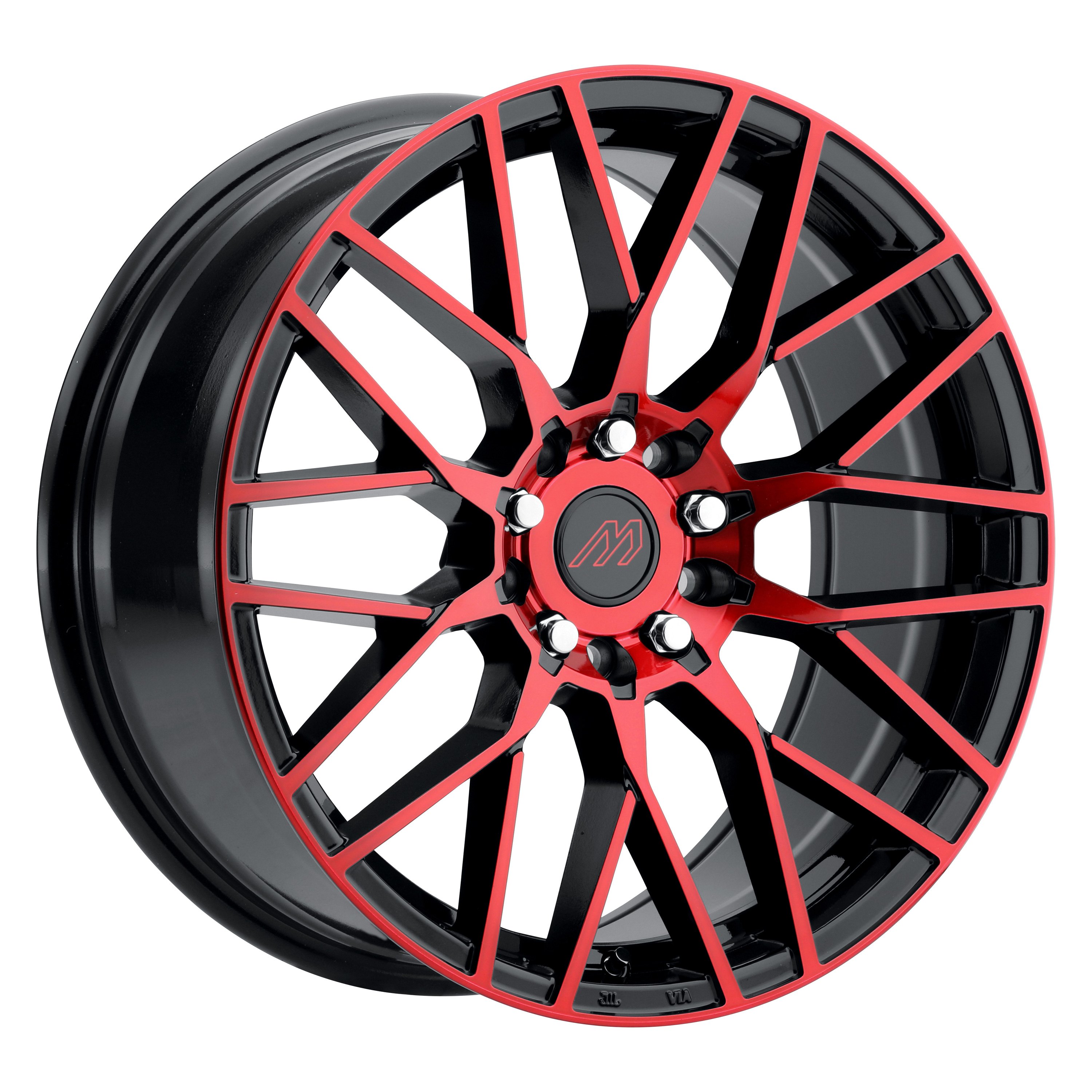 MACH PERFORMANCE® MP41 Wheels - Gloss Black with Red Machined Face Rims