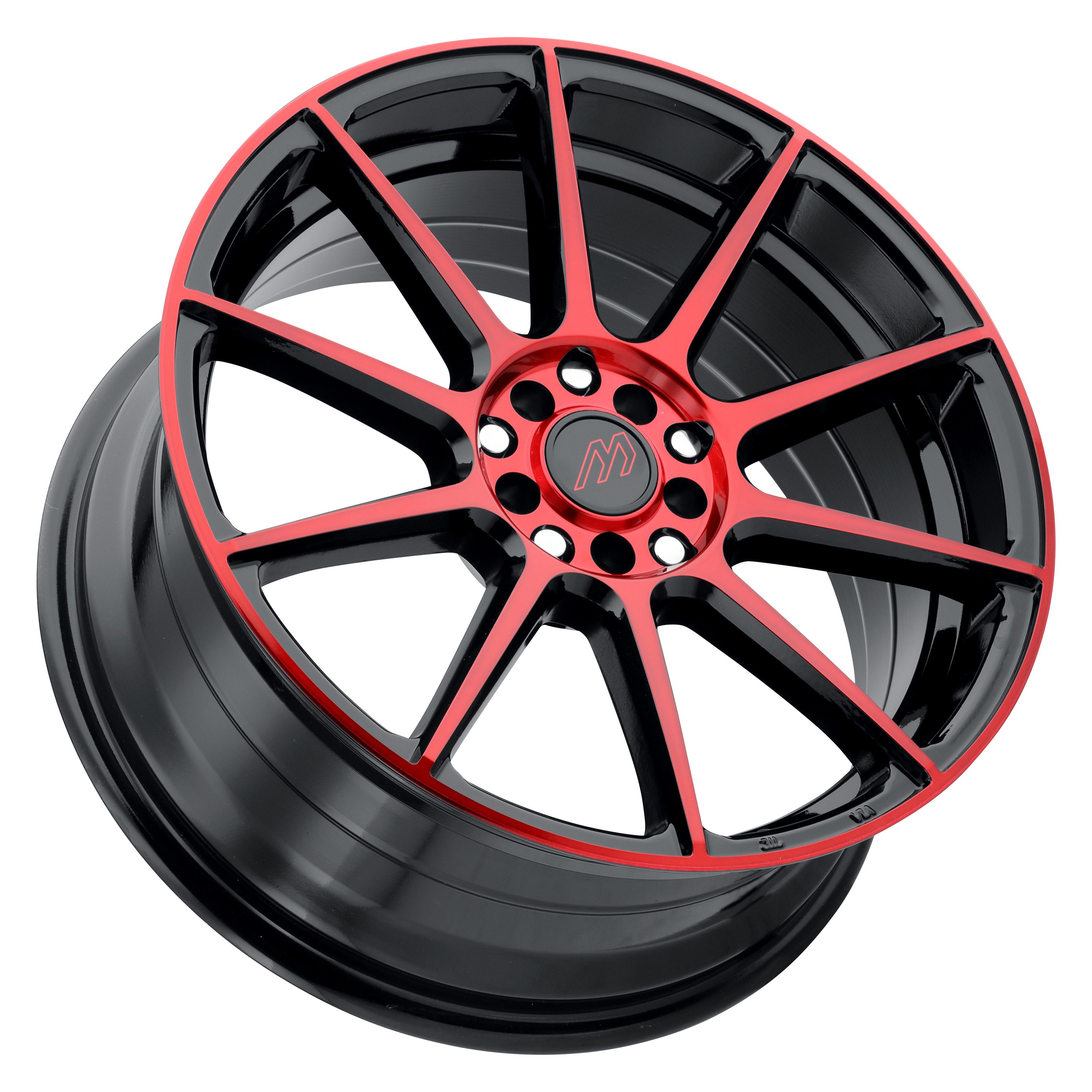 MACH PERFORMANCE® MP43 Wheels - Gloss Black with Red Machined Face Rims