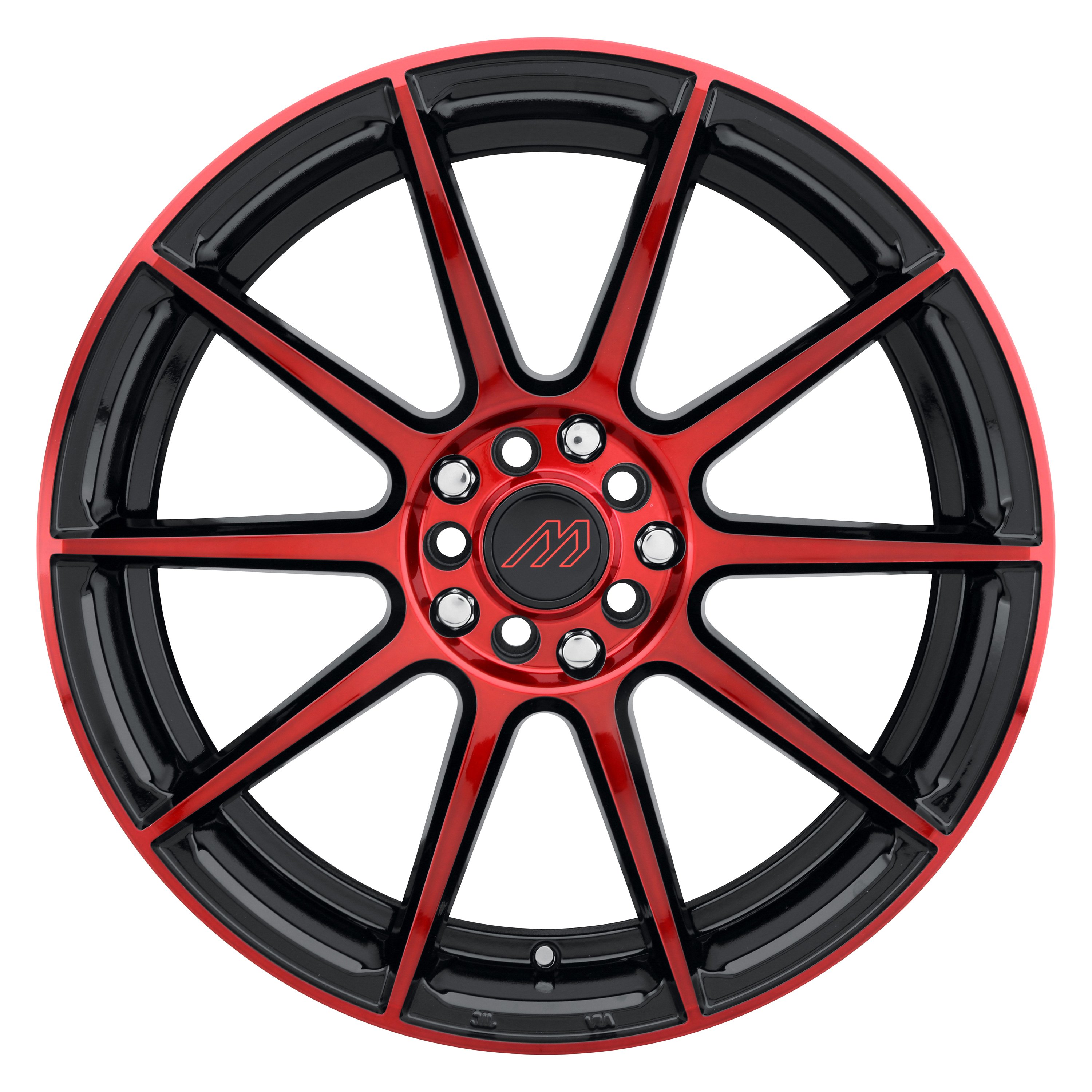 MACH PERFORMANCE® MP43 Wheels - Gloss Black with Red Machined Face Rims