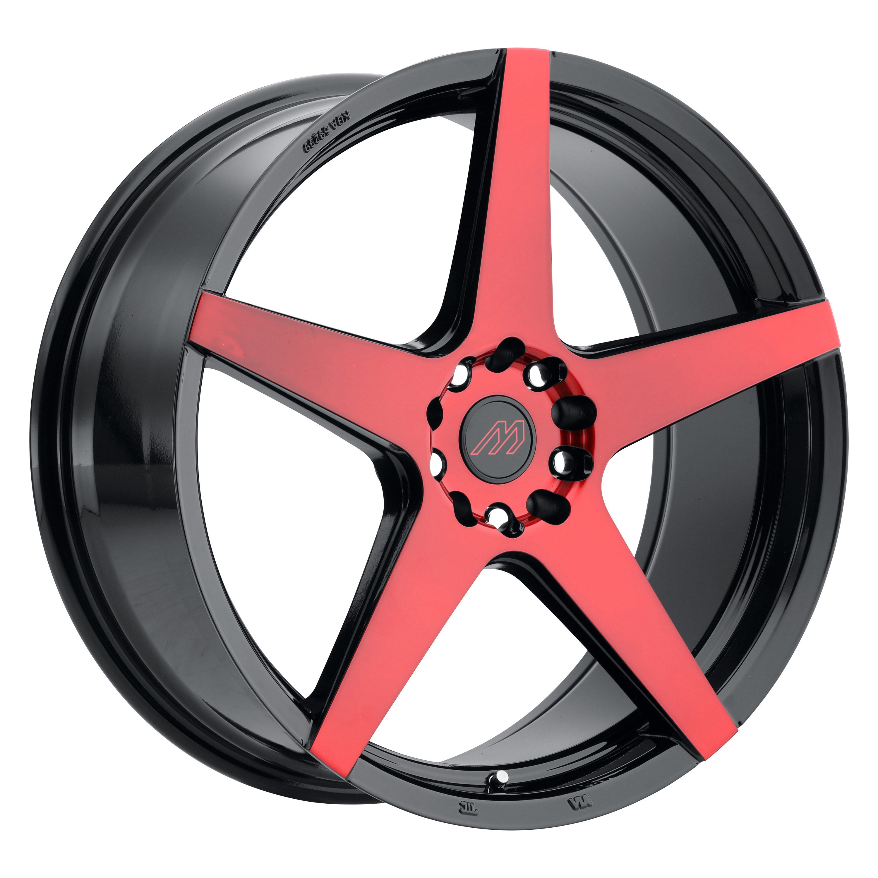 MACH PERFORMANCE® MP52 Wheels - Gloss Black with Red Machined Face Rims
