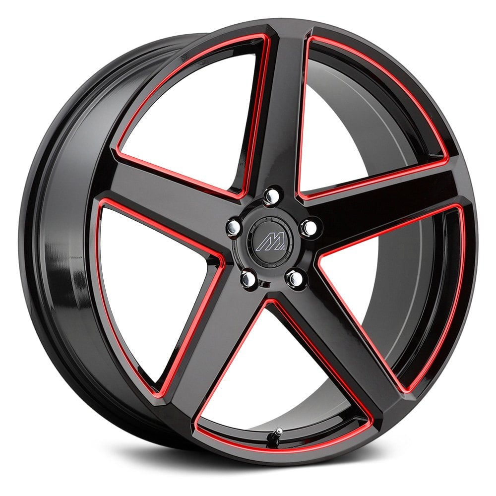 MACH FORGED® MF15 Wheels - Gloss Black with Red Milled Accents and ...