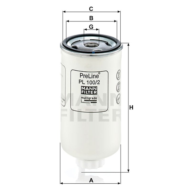 Mann-Filter® PL100/2 - Spin-On Fuel Filter