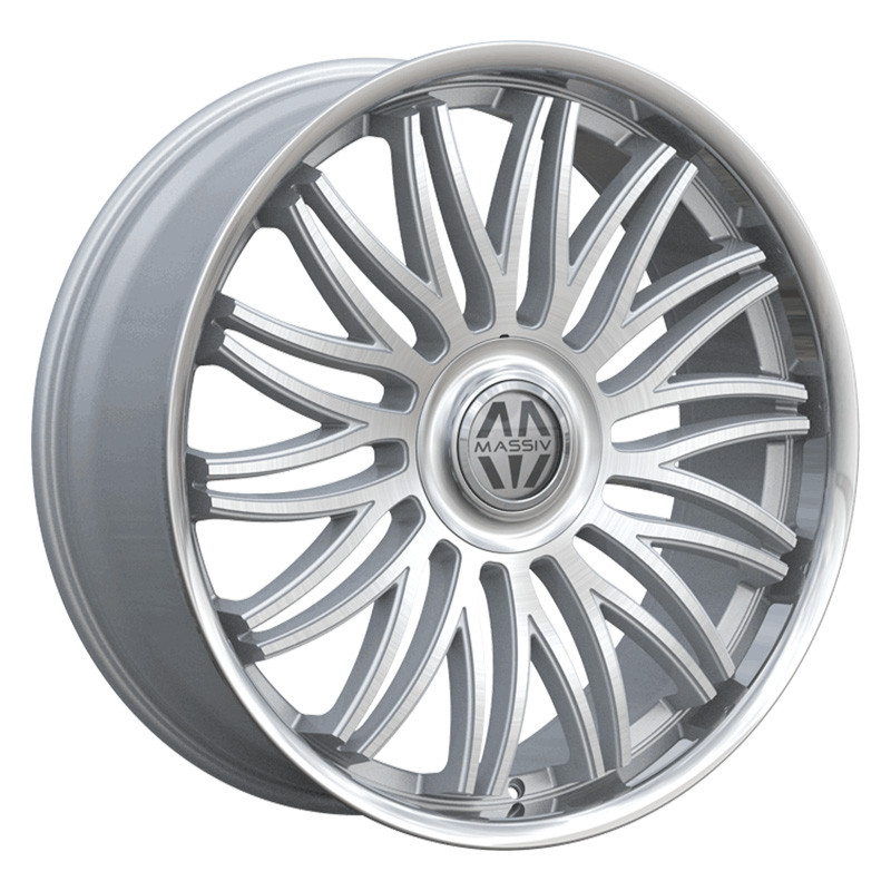 MASSIV® 928 Wheels - Silver with Brushed SS Lip Rims - MAS928-22913SBR ...