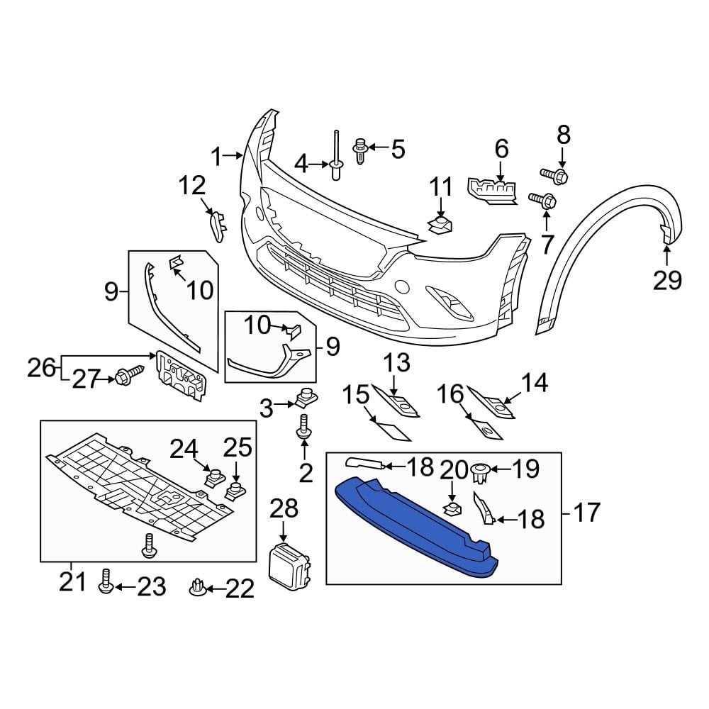 Mazda OE DB4F500S0 - Front Bumper Cover Reinforcement