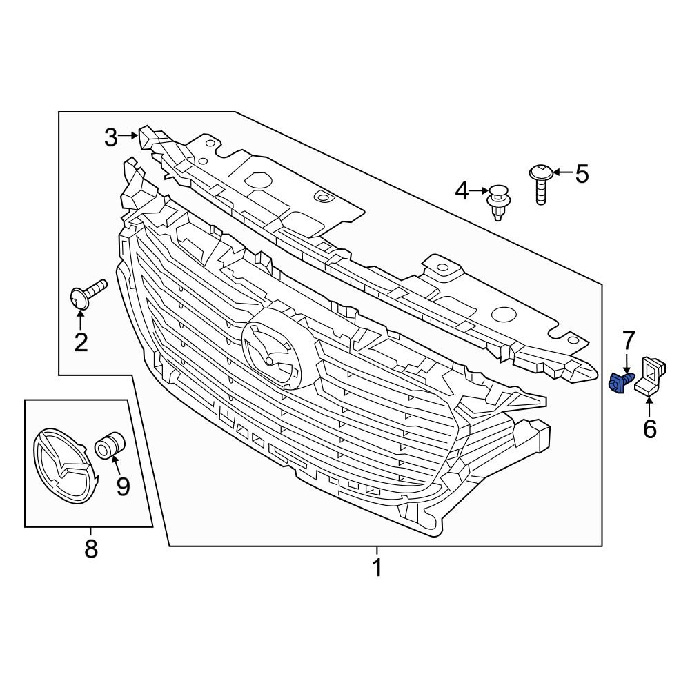 Mazda OE KD45501K5A - Grille Retainer