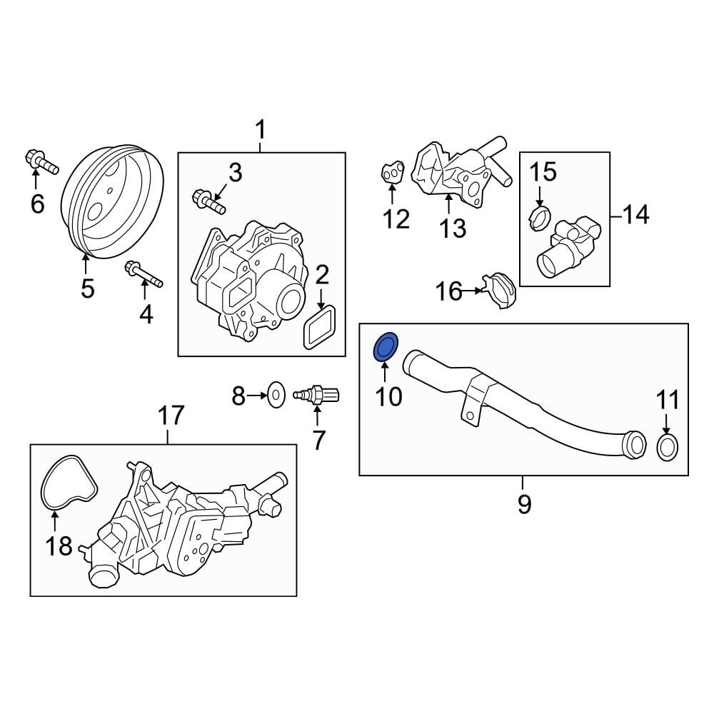 Mazda OE PE0115287 - Engine Coolant Bypass Pipe O-Ring