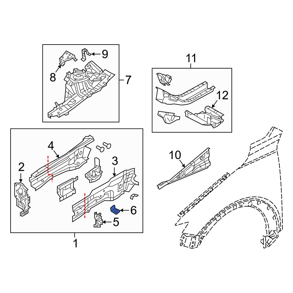Mazda OE KD5353358A - Rear Frame Side Member Bracket
