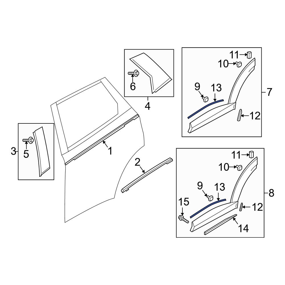Mazda OE D10E51RE2 - Door Molding Gasket