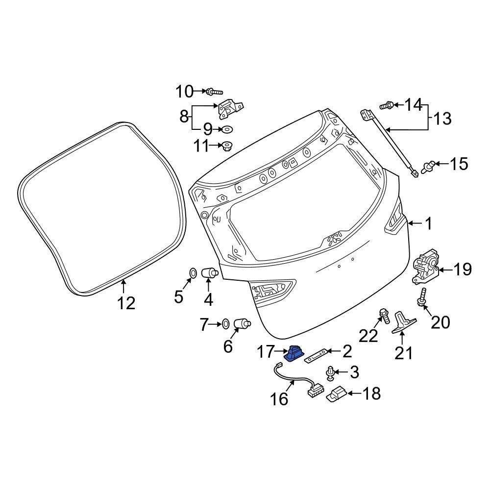 Mazda OE BHN1568D0B - Rear Liftgate Latch Release Switch